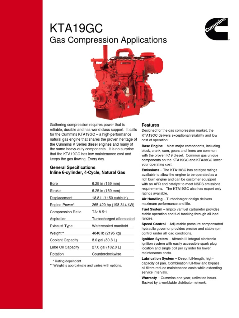 Og GC Kta19gc | PDF | Engines | Horsepower