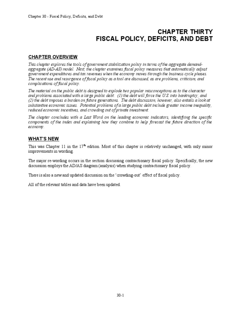 Fiscal Policy, Deficits, and Debt Explained | PDF | Fiscal Policy ...