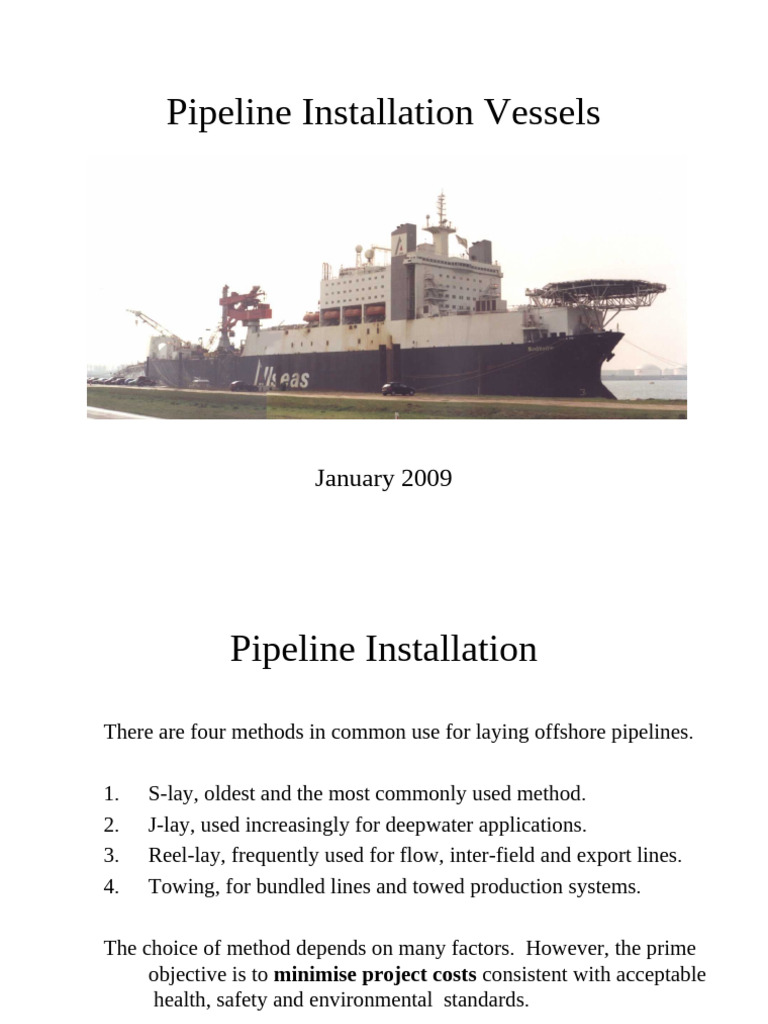 Pipeline Installation Vessels | PDF | Pipe (Fluid Conveyance) | Welding