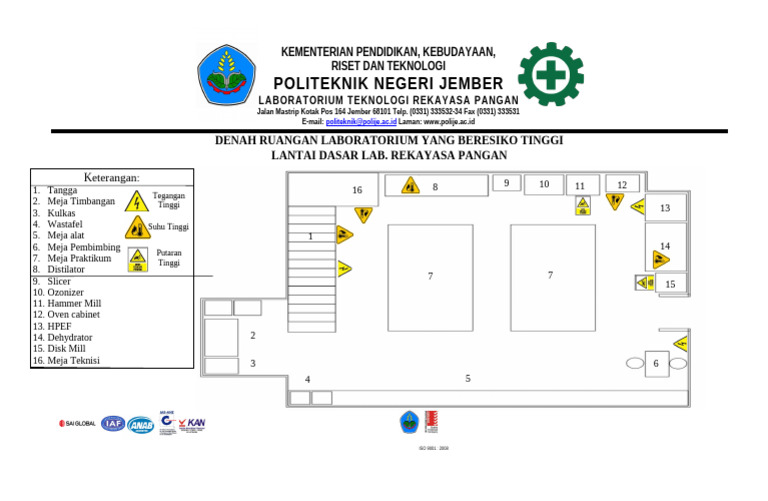 Denah Ruangan Laboratorium Yang Beresiko Tinggi | PDF