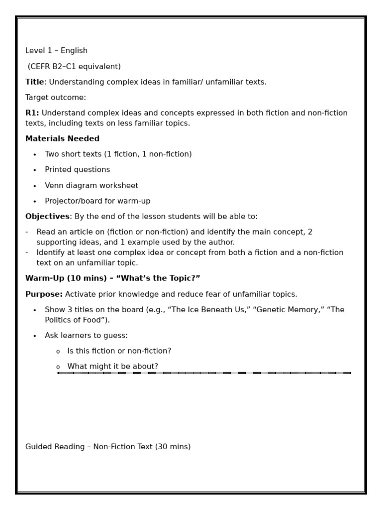 Lesson Plan - Zeinab Mostafa | PDF