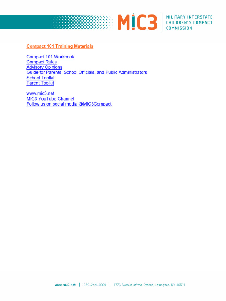 Compact 101 Training Materials | PDF