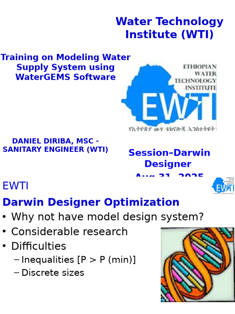 Darwin Designer: Water System Modeling | PDF | Pump | Applied Mathematics