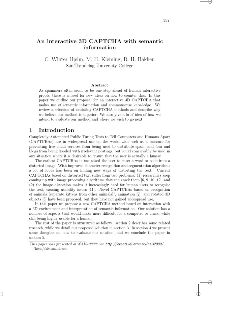 An Interactive 3D CAPTCHA With Semantic | PDF | Artificial Intelligence ... An Interactive 3D CAPTCHA With Semantic | PDF | Artificial Intelligence ...