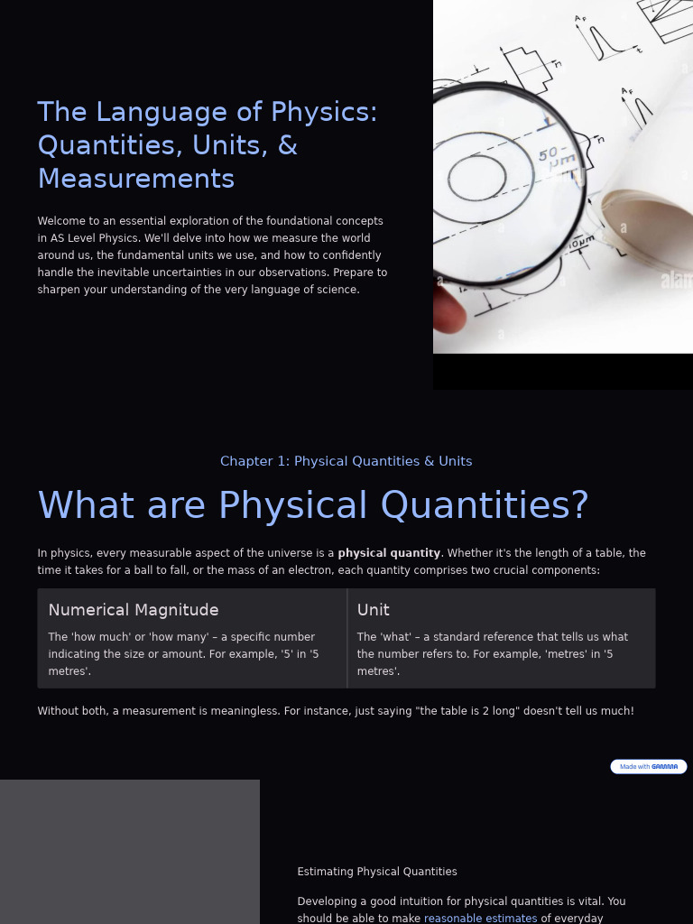The Language of Physics Quantities Units and Measurements | PDF | International System Of Units ...