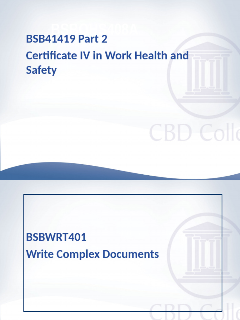 Cert IV WHS Part 2 Documents and OHSMS | PDF | Occupational Safety And Health | Audit