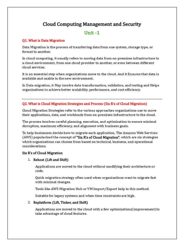 Cloud Computing Management & Security Guide | PDF | Data Warehouse ...