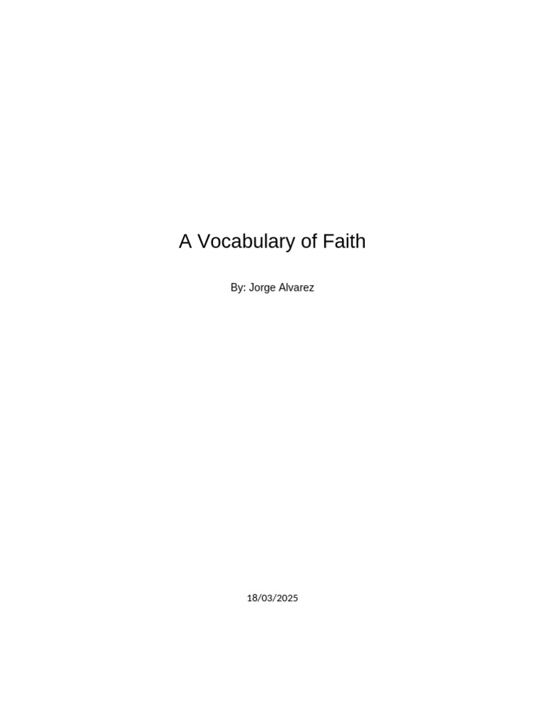 A Vocabulary of Faith | PDF | God In Christianity | Jesus