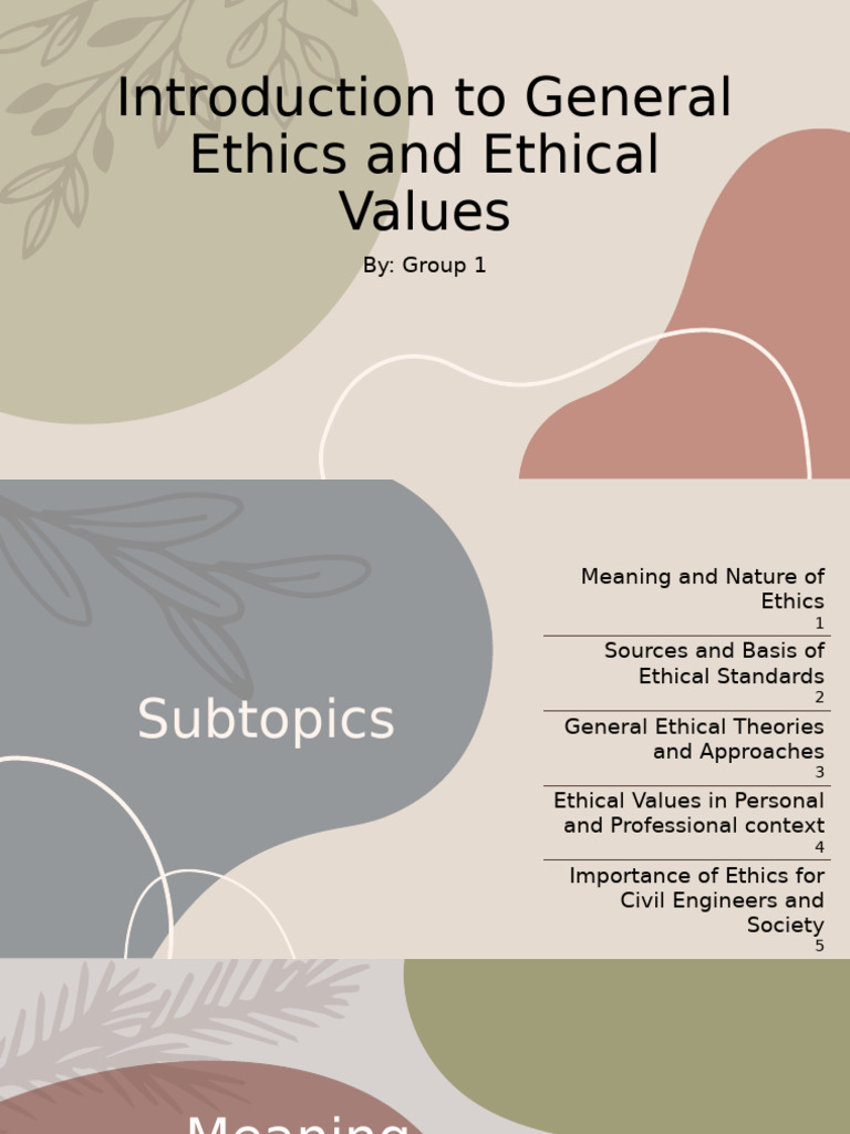 Introduction To General Ethics and Ethical Values | PDF | Morality ...