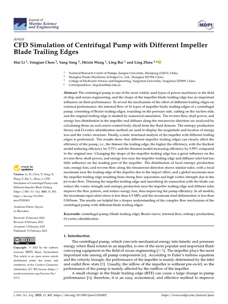 Li Et Al - CFD Simulation of Centrifugal Pump With Different Impeller ...