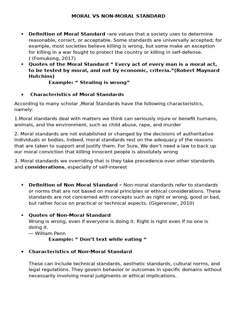 Understanding Moral and Non-Moral Standards | PDF | Morality | Liberal ...