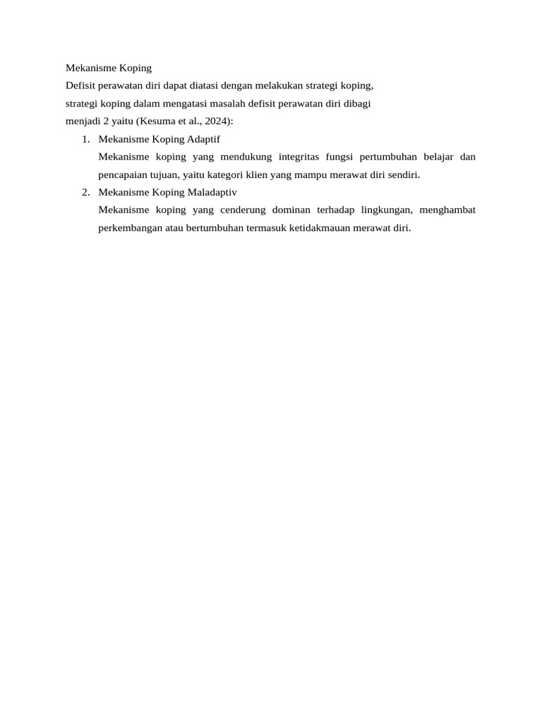 Mekanisme Koping | PDF