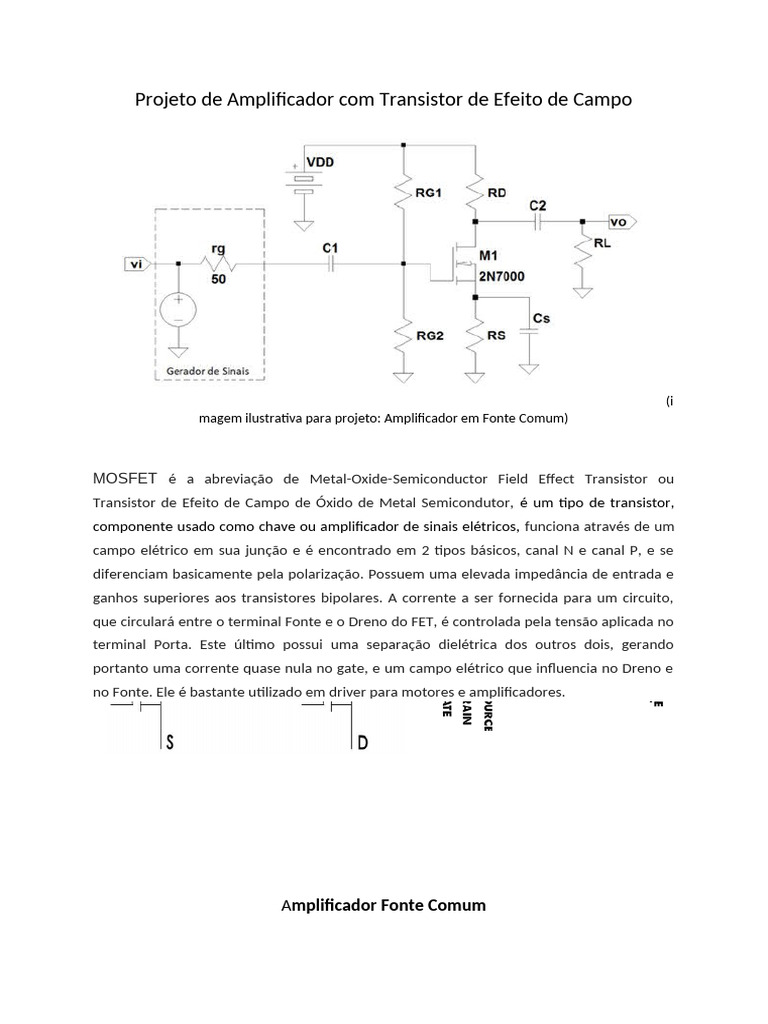 Amplificador MOSFET em Fonte Comum | PDF