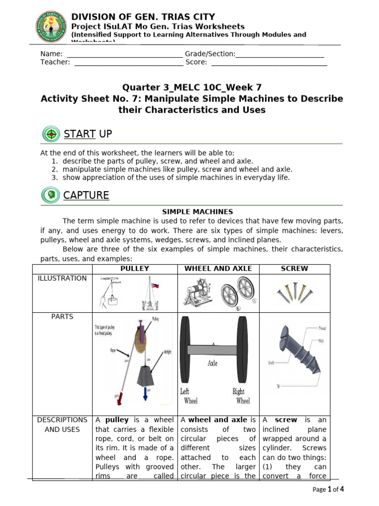 CE-LE-DONE-Quarter-3 - MELC-10C - Week-7 - Activity-Sheet-No.-7 - Manipulate-Simple-Machines-to ...