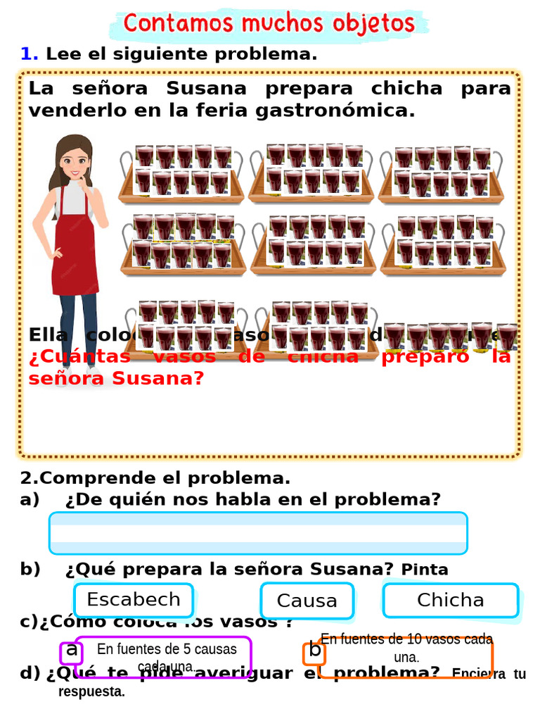 Ficha Contamos Muchos Objetos Maestra Janet 12 de Agostoo | PDF