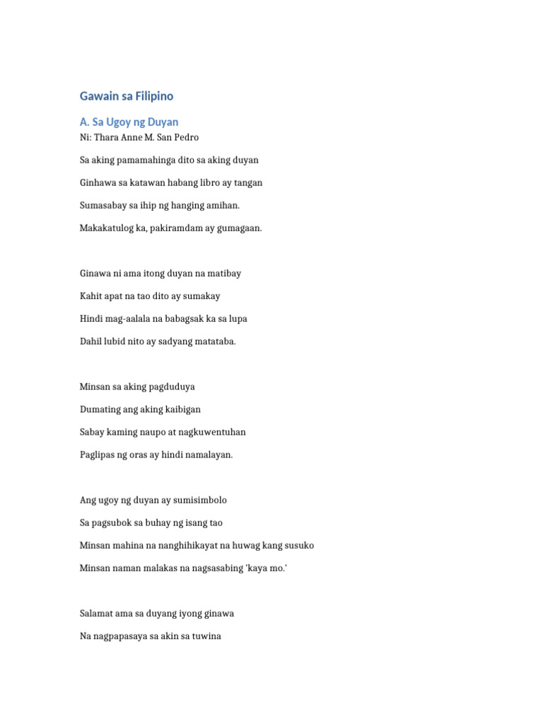 Gawain Sa Filipino | PDF