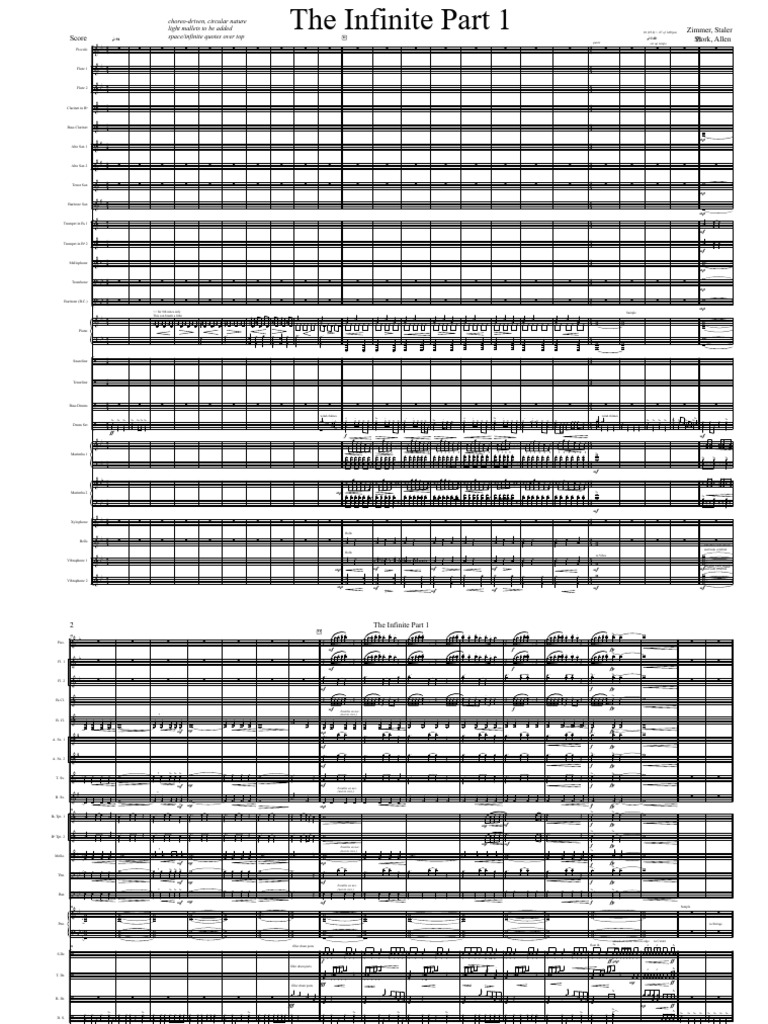 The Infinite Part 1 Score | PDF | Saxophone | Woodwind Instruments