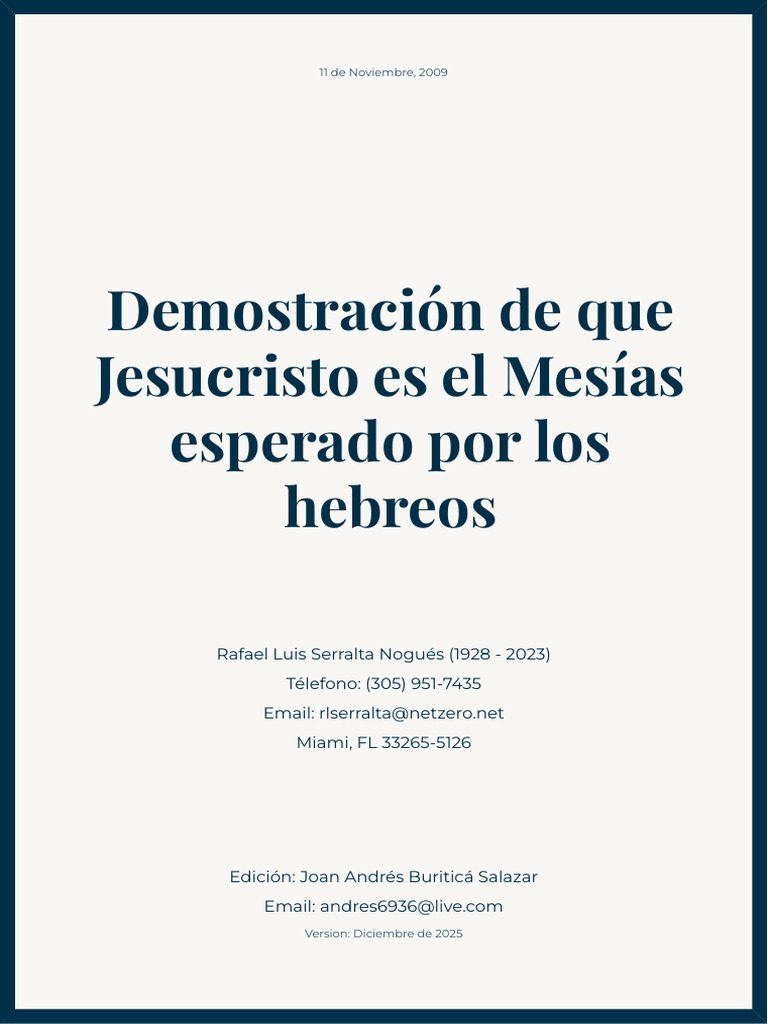Jesucristo: El Mesías de los Hebreos | PDF | Mesías | Jesús