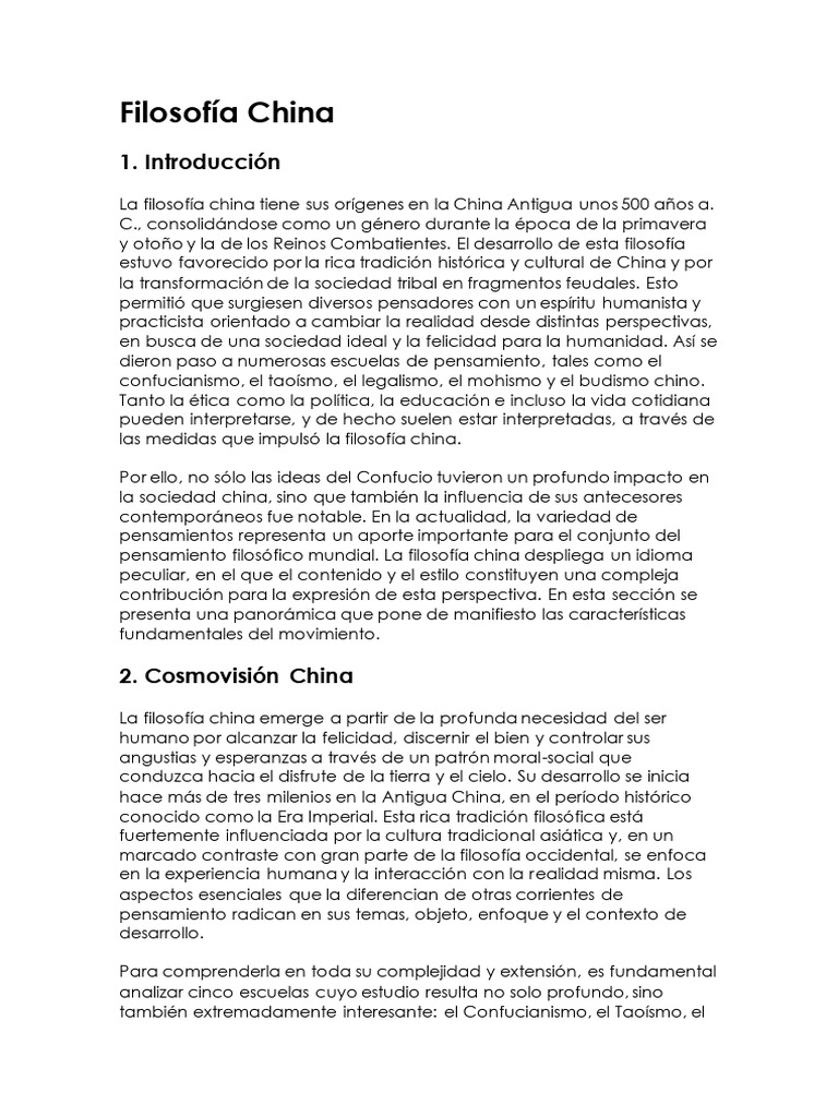 Características de la Filosofía China | PDF | Filosofía china | Tao
