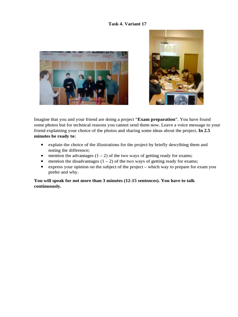 Exam Prep Project Voice Message Guide | PDF