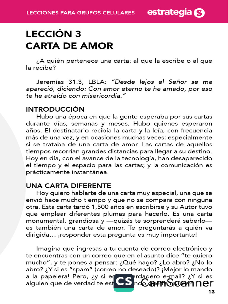 Leccion 3 .Cartas de Amor | PDF | Amor | Dios