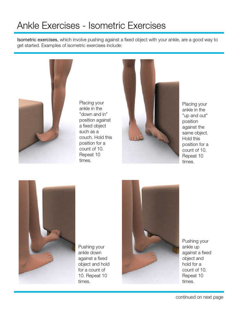 Ankle Exercises - Isometric Exercises | PDF | Physical Fitness ...