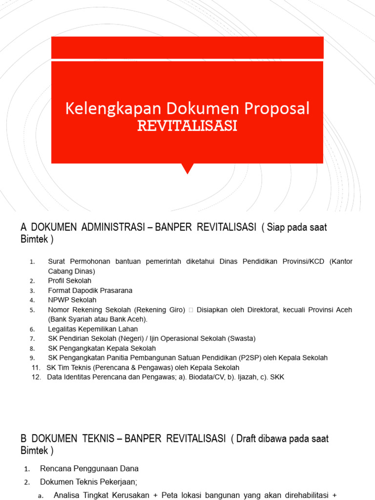 Dokumen Proposal Revitalisasi Sekolah | PDF