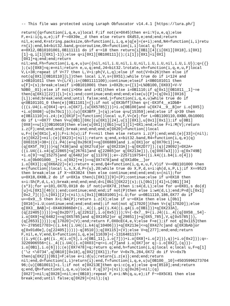 X 2 Obfuscated - Lua | PDF
