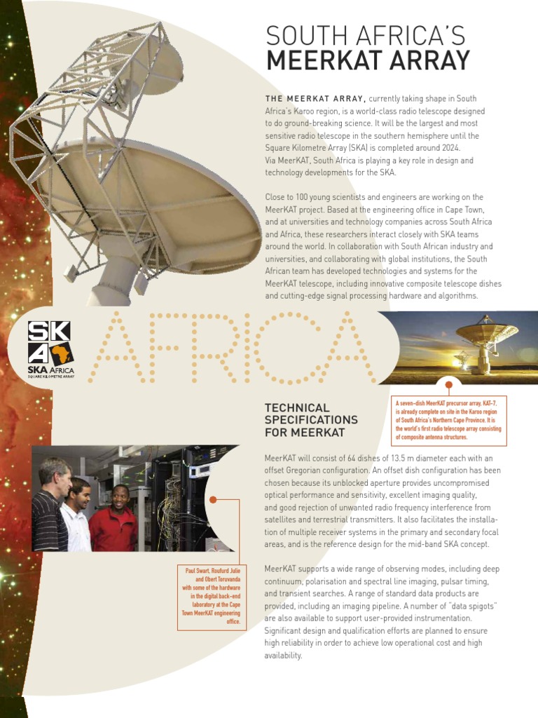 MeerKAT Array: South Africa's Radio Telescope | PDF | Meerkat | Astronomy