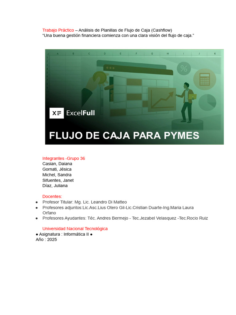 Análisis de Plantillas Cash Flow Excel | PDF | Microsoft Excel | Flujo ...