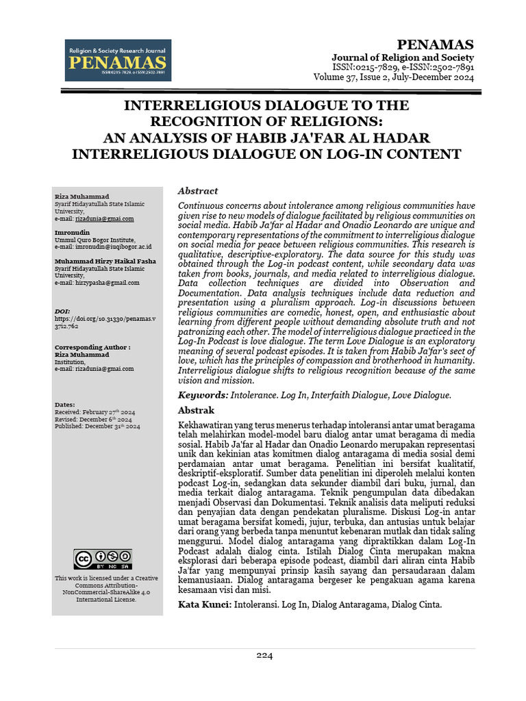 Interreligious Dialogue To The Recognition of Religions | PDF ...