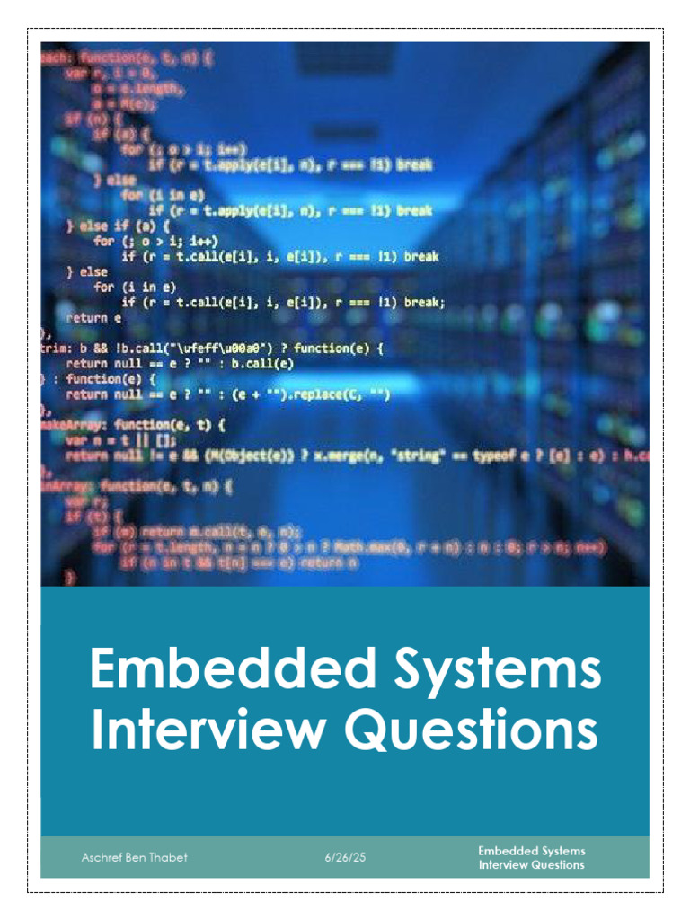 Embedded Systems Interview Questions - 250711 - 160320 | PDF | Transmission Control Protocol ...