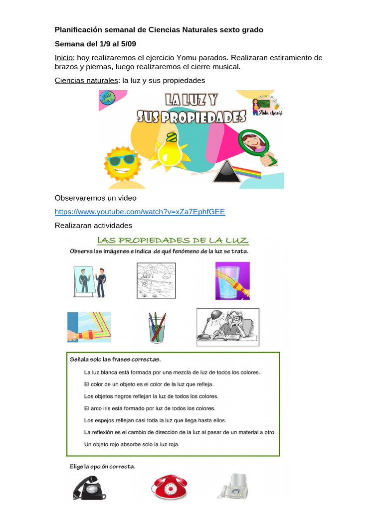 Ciencias Naturales Sexto Grado Del 1 Al 5 de Sept | PDF