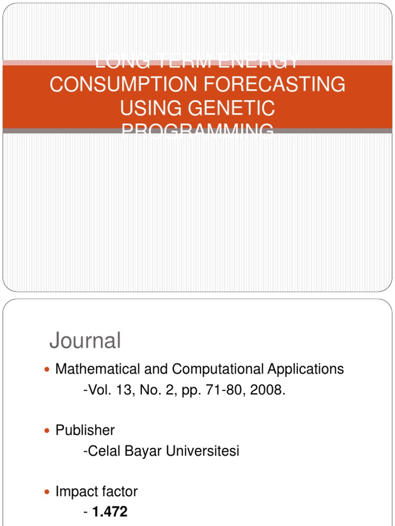 Long Term Energy Consumption Forecasting Using Genetic | PDF | Forecasting | Errors And Residuals