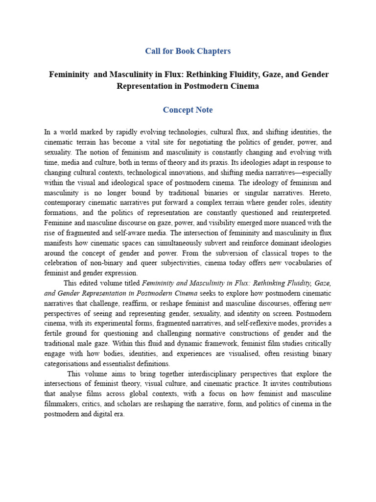 Gender Fluidity in Postmodern Cinema | PDF | Gender | Gender Studies