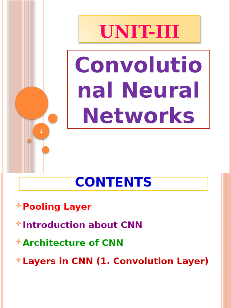UNIT III(Pooling Layer) | PDF | Computer Vision | Computational ...