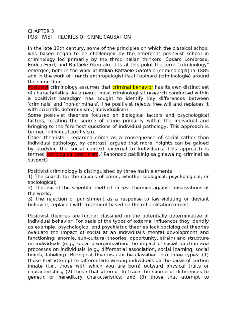 Chap 3 | PDF | Criminology | Positivism
