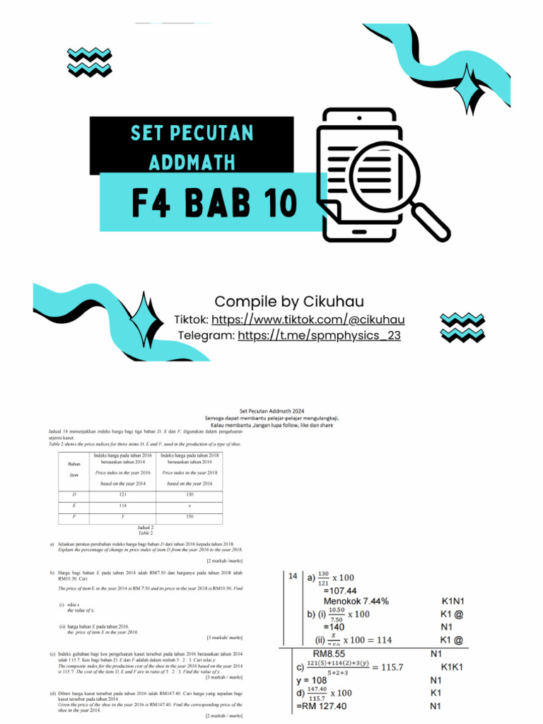 Matematik Tambahan Tingkatan 4 Bab 10 | PDF