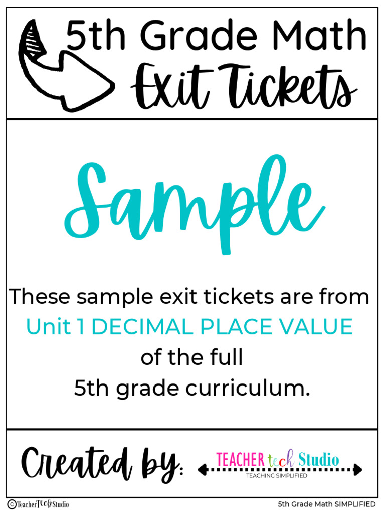 Sample: Exit Tickets | PDF | Multiplication | Curriculum