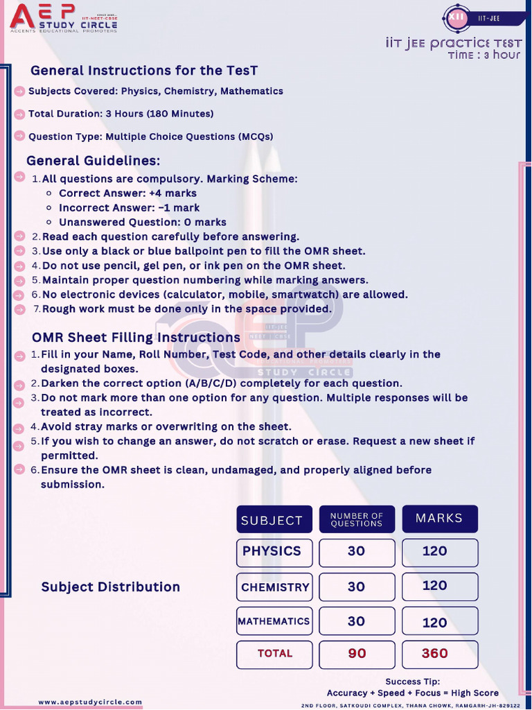 Test - Iit-Jee - PCM - Test 02 | PDF