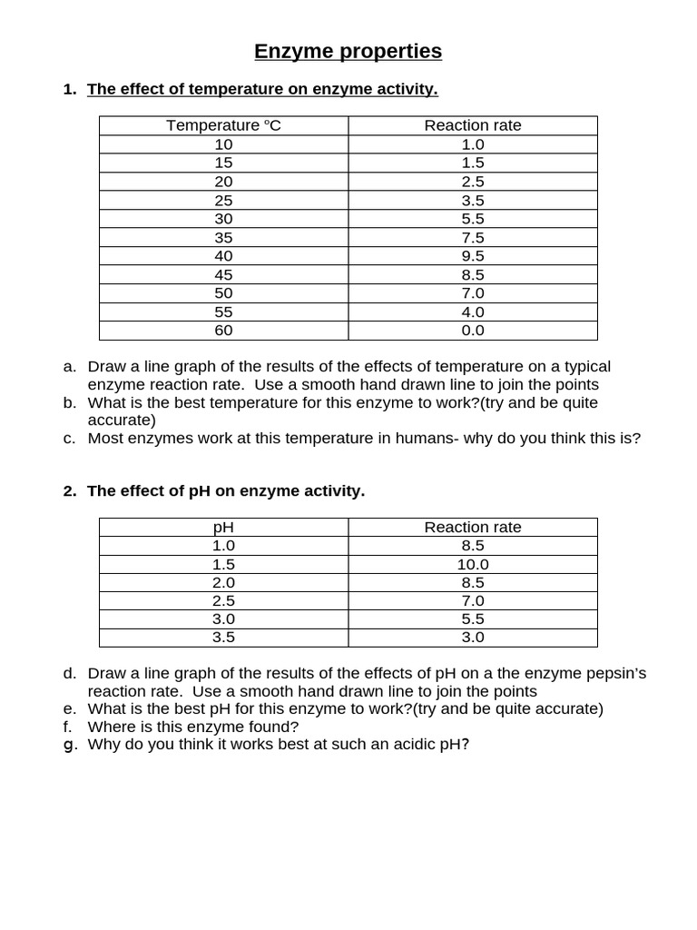Enzyme Activities | PDF