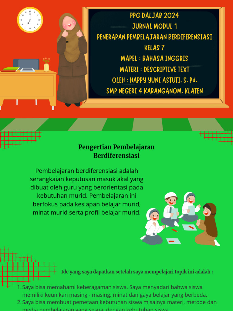 PPG 2024 Jurnal 1 Pembelajaran Berdiferensiasi - Happy Yuni Astuti | PDF