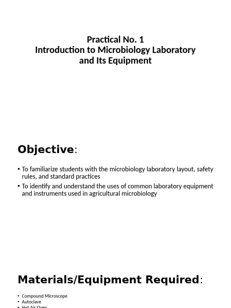 Microbiology Lab Setup Overview | PDF | Sterilization (Microbiology ...