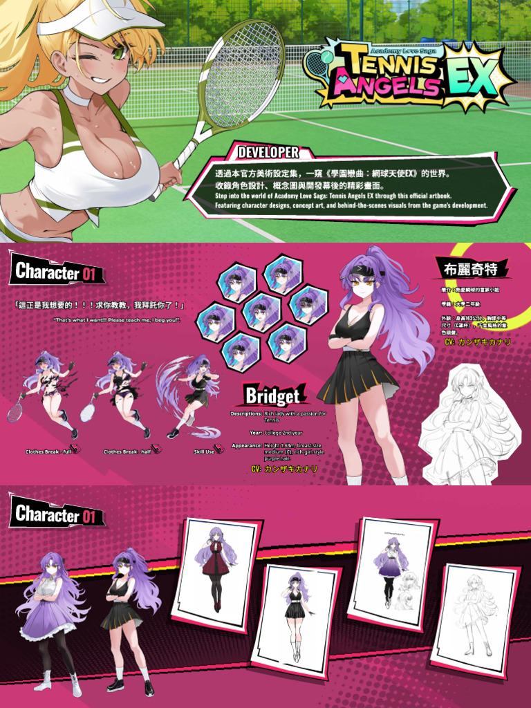 Tennis Angels Character Profiles | PDF