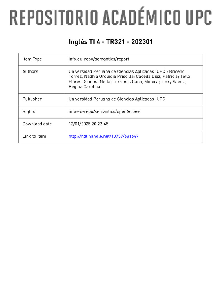 TR321 Ingles TI 4 202301 | PDF | Comunicación | Aprendizaje