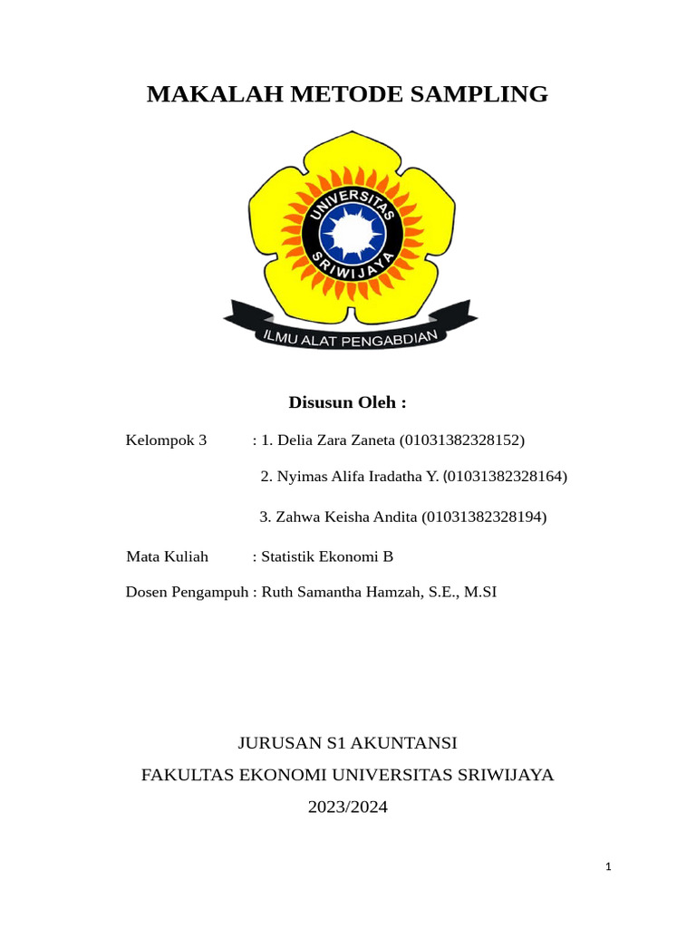Kel 3_makalah Metode Sampling | PDF