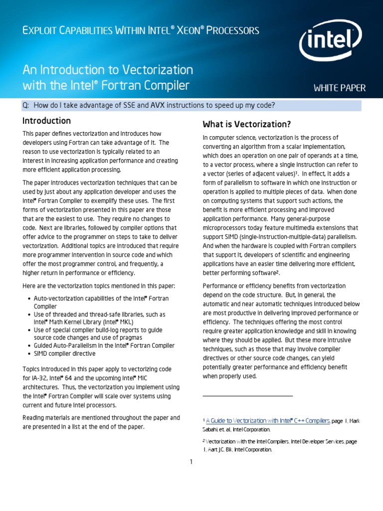 An Introduction To Vectorization With Intel Fortran Compiler 021712 | PDF | Compiler | Control Flow