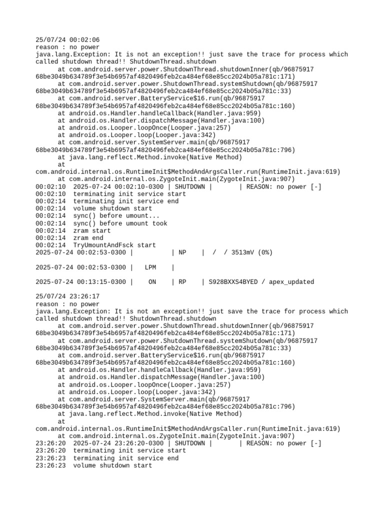 Android Shutdown and Reboot Logs Analysis | PDF | System Software ...