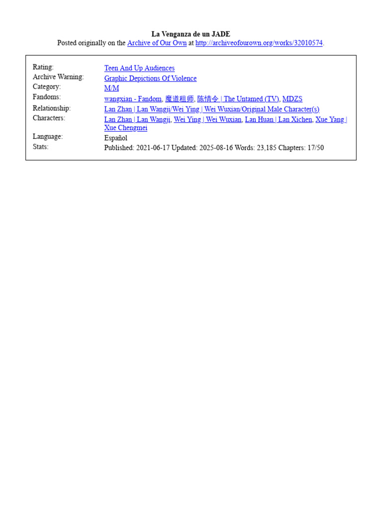 La Venganza de Un JADE | PDF