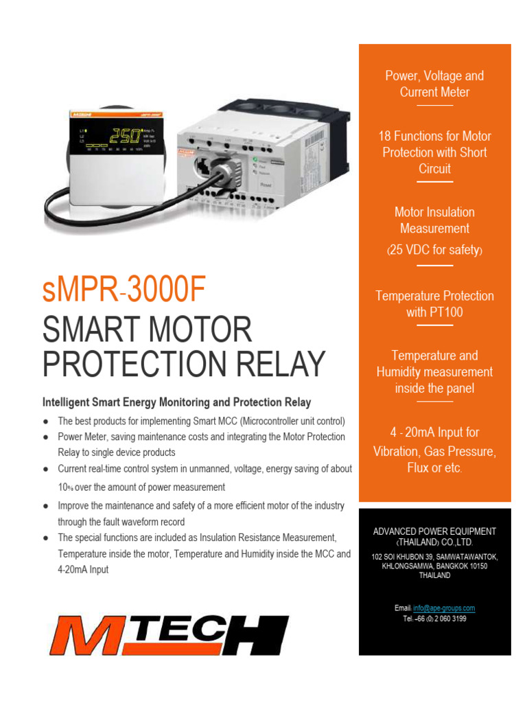 MTECH sMPR-3000F-Manual 16.3.17 | PDF | Analogue Electronics | Relay
